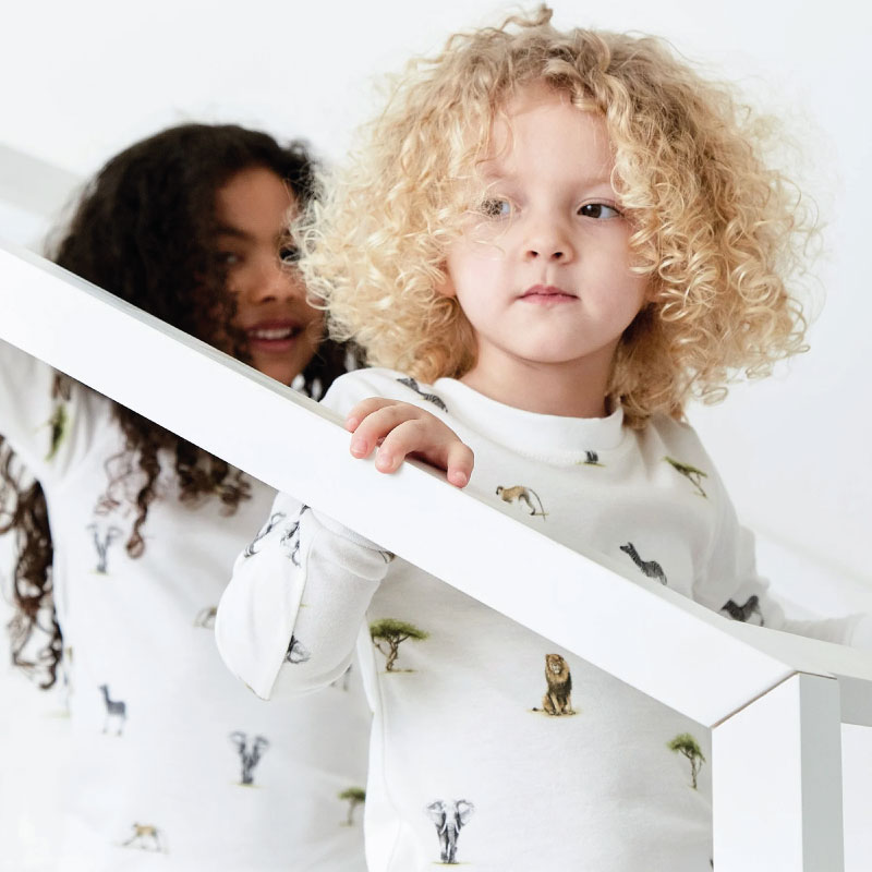 Rosa & Blue Safari Print Bamboo Pyjamas - Paper Planes Baby & Child