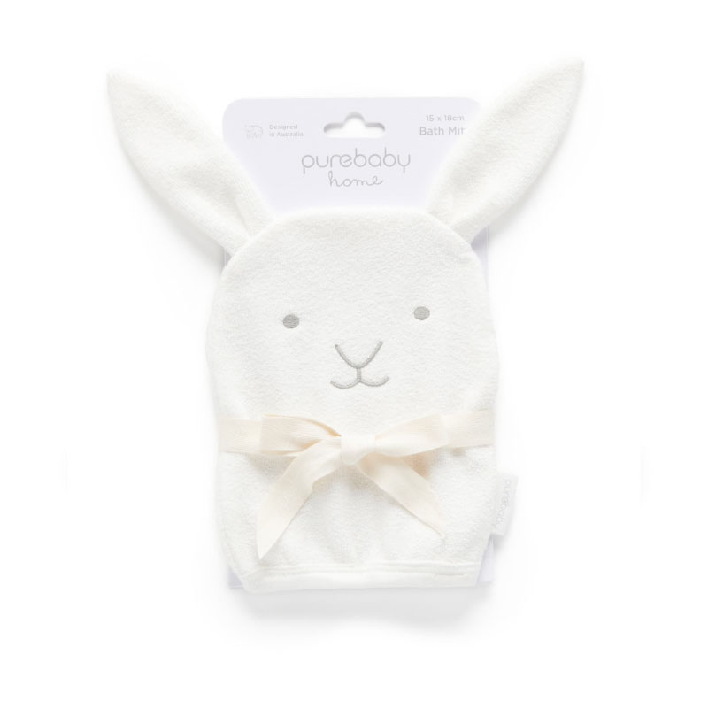 Purebaby Bath Mitt - Vanilla Bunny - Paper Planes Baby & Child