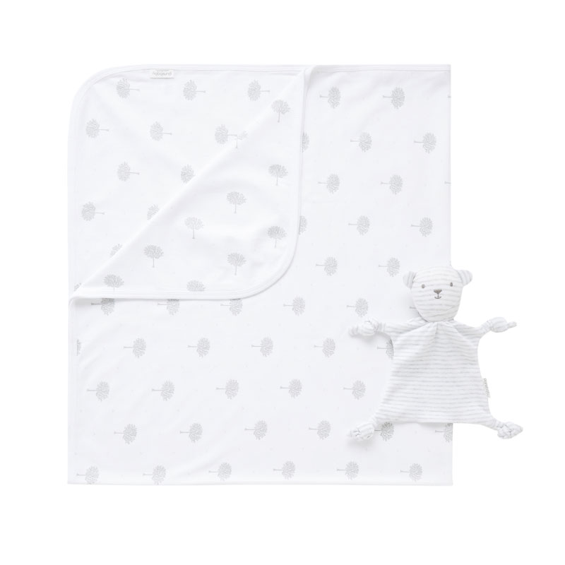 Purebaby Bunny Rug & Snookie Pack - Pale Grey Tree - Paper Planes Baby ...