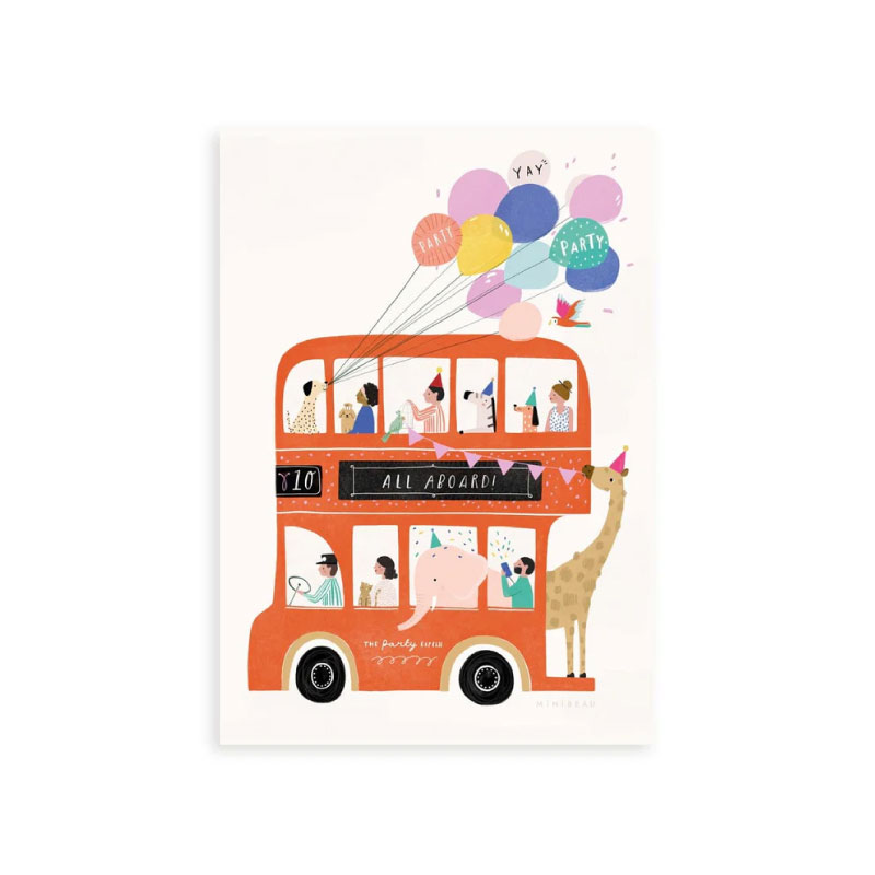Double Decker Party Bus Art Print - Paper Planes Baby & Child