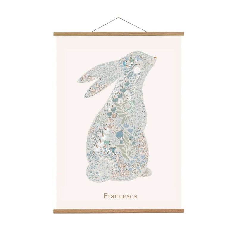 Minibeau Floral Bunny Nursery Art Print - Paper Planes Baby & Child