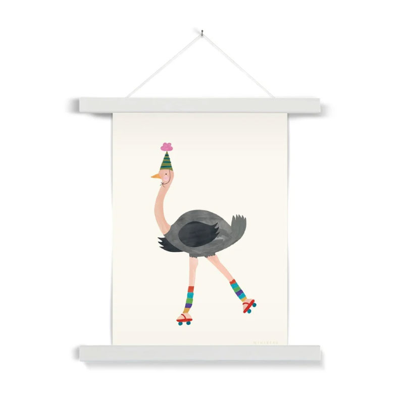 Minibeau Party Ostrich Art Print - Paper Planes Baby & Child