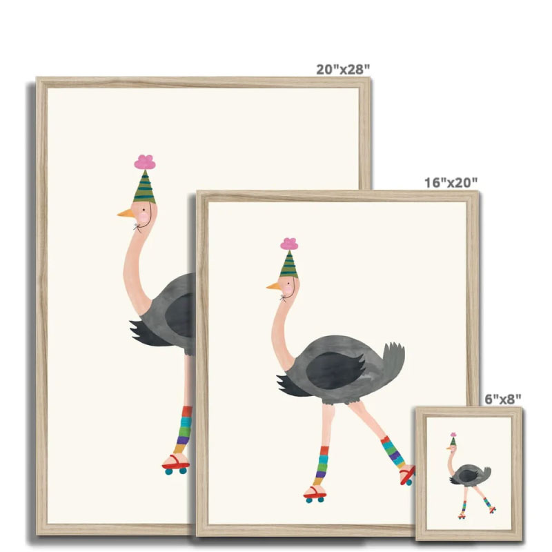 Party Ostrich Art Print - Paper Planes Baby & Child