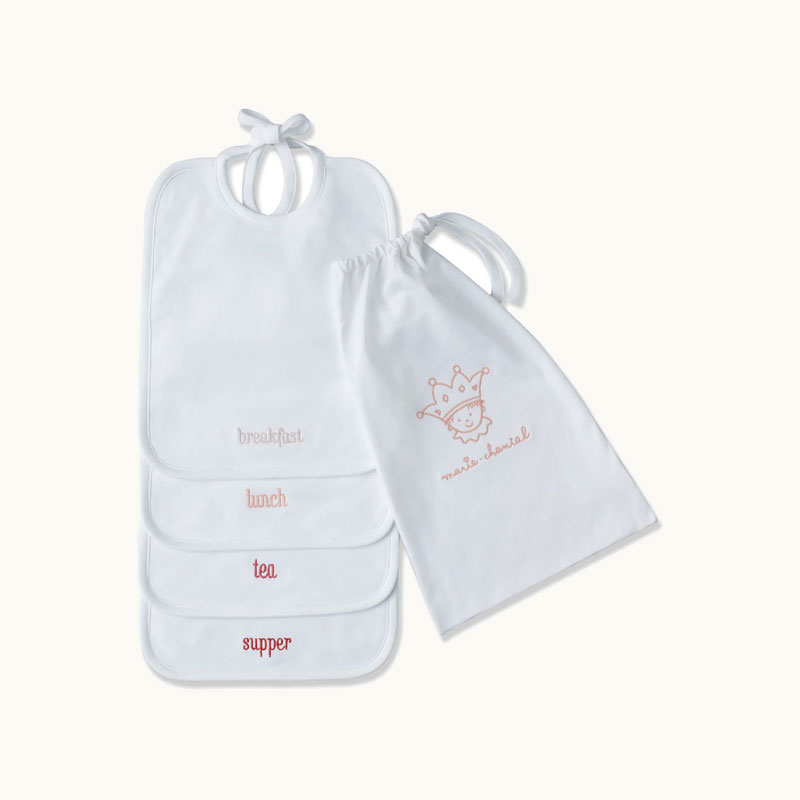 Marie-Chantal Embroidered Bib Set - Terra Cotta - Paper Planes Baby & Child